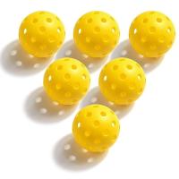 China 26g PE Yellow 40 Hole 74mm TPE High Elastic Indoor Outdoor Pickleballs For Pickleball Lovers for sale