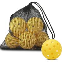 China Outdoor Yellow 40 Hole Pickleball Balls Outdoor 74mm PE Material USAPA Approved for sale