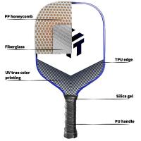 China UV Printer 3k 18k Carbon Fiber Pickleball Paddle With PP Honeycomb Inner Core for sale
