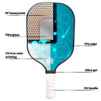 China Hot Pressed Frosted PP Honeycomb Core Fiberglass Pickleball Paddle for 5-80 Age Group for sale