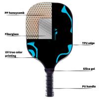 China 40*19.8*1.4 Fiberglass Pickleball Racquet Set with Honeycomb Core and Silicone PU Handle for sale