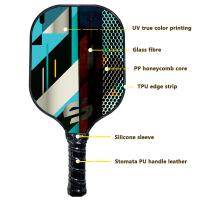 China 125mm Handle Fiberglass Pickleball Paddles 230g  With Non Slip Surface for sale