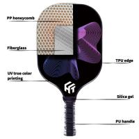 China Fiberglass Custom Logo Print Pickleball Paddle with High Rebound and Anti-Skid Design for sale