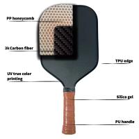 China USAPA Approved Pro Pickleball Paddles T700 Carbon Fiber With Rough Surface / Honeycomb Core for sale