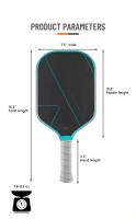 China 250g Oversized Pickleball Paddles 16mm 14mm Core With Rough Surface for sale