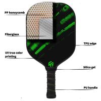 China USAPA High Rebound Fiberglass Pick Racquet with PP Honeycomb Core and Customized Logo for sale