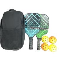 China 40*20*1.4 cm Length Custom LOGO Carbon Fiber Pickleball Paddle Set with USAPA PP Core for sale