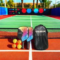 China 2 Paddle 4 Balls 1 Bag Fiberglass Pickleball Paddle Set 10mmPP Honeycomb Core Length cm 40 for sale