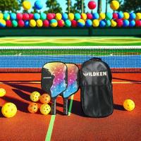 China 2 Paddle 4 Balls 1 Bag Fiberglass Pickleball Paddle Set 10mmPP Honeycomb Core Length cm 40 for sale