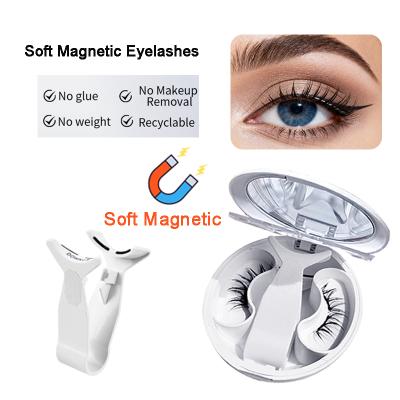 China Vegan Fluffy Cluster Soft Magnetic Lashes 5 Pairs Cruelty Free Wispy Natural Look Lightweight for sale