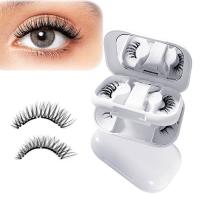 China 3D Silk Fiber Easy To Apply Magnetic Reusable Lashes No Glue Needed For Women Daily for sale