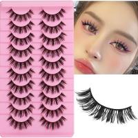 China Cat Eye Full Strip Lashes 3d Faux Mink Lashes Synthetic Hair Spikes Eyelash Strip Lashes Wet for sale