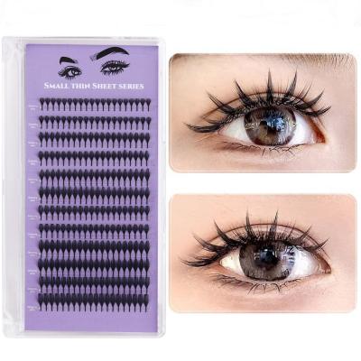 China Spire Fairy Wings Handmade DIY Natural Soft Cruelty Free Vegan Premade Fanned Korean PBT D Comic Lashes Extensions for sale