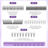China Premade Fanned Natural 12 Rows 8-15mm D Roll 0.04mm Thin Band Wing Fairy Comic Spire Lashes Salon Eyelashes Extension for sale