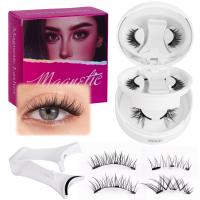 China 0.07mm Thickness No Glue Needed 3D Magnetic Lashes Cruelty Free Synthetic Hair for sale