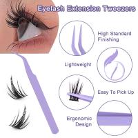 China False Eyelash Tweezers Eyelash Curler Eyelash Applicator Portable Eyebrow Clip Pointed Clip Round Head Clip Special Tool for sale