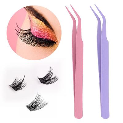 China False Eyelash Tweezers Eyelash Curler Eyelash Applicator Portable Eyebrow Clip Pointed Clip Round Head Clip Special Tool for sale
