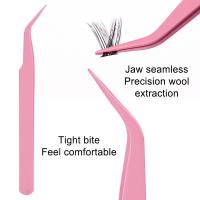 China Custom Logo Fiber Tip 10mm Eyelash Curler Curling Precision Durable Stainless Eyelash Tweezers for Eyelash Extension for sale