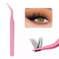 China Custom Logo Fiber Tip 10mm Eyelash Curler Curling Precision Durable Stainless Eyelash Tweezers for Eyelash Extension for sale