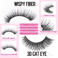 China 10 Pairs Cat Eye Lash Strips Faux Mink Natural Lashes 6D Eyelashes Full Strip Style Lash Extensions for sale