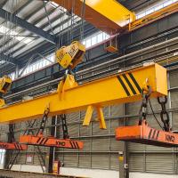 China Double Girder Overhead Bridge Crane with QC Type Magnet and 1 Ton to 50 Ton Lifting Capacity and Variable Speed Control for sale