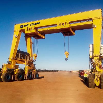 China Customized Lifting Mechanism Rubber Tyre Container Gantry Crane 10 Ton 20 Ton 40 Ton 60 Ton RTG Crane 30 Ton Straddle Carrier for sale