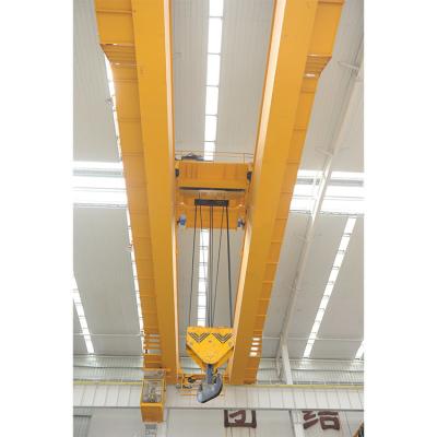 China 50 Ton Max Lifting Load Double Beam Bridge Crane with CE Certificate and Easy Operated European Type Electric Overhead Crane for sale