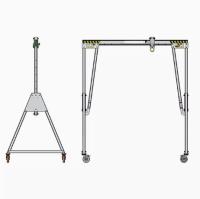 China 250 kg Rated Loading Capacity Adjustable Aluminum Mobile Gantry Crane for Heavy Duty Tasks for sale