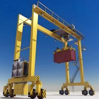 China Remote Control Diesel Engine RTG Rubber Tyred Gantry Crane with 15-50 Ton Capacity for Container Lifting for sale