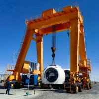 China Remote Control Diesel Engine RTG Rubber Tyred Gantry Crane with 15-50 Ton Capacity for Container Lifting for sale