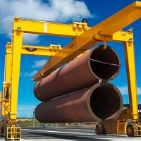 China Remote Control Diesel Engine RTG Rubber Tyred Gantry Crane with 15-50 Ton Capacity for Container Lifting for sale