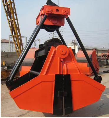 China Four Rope Heavy Duty Wire Rope Grab Bucket for Harbour Crane with Clamshell Design for sale