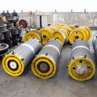 China Steel Spiral Groove Wire Rope Drum Smooth Rope Arrangement for Double Girder Overhead Crane Trolley, OEM Custom Q345B Crane Hoist Drum for sale