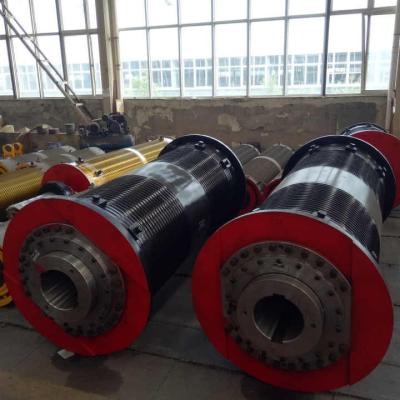 China Heavy Duty Forged Steel Wire Rope Drum Overhead Bridge Crane Hoisting Drum Custom Q345B Welded Rope Drum For Double Girder Overhead Crane for sale