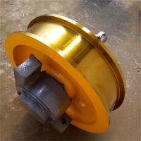 China Anti-derailment Design Crane Wheel with 500 Mm Diameter and Heat Treated And Painted Surface for sale