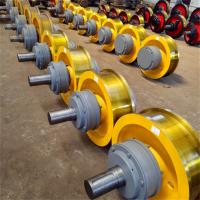 China Anti-derailment Design Crane Wheel with 500 Mm Diameter and Heat Treated And Painted Surface for sale