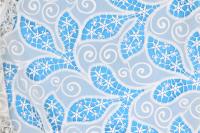 China Laser Hollow Out Chiffon Allover Lace Fabric Breathable Leaf Dyeable For Summer Dress for sale