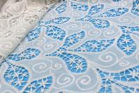 China Laser Hollow Out Chiffon Allover Lace Fabric Breathable Leaf Dyeable For Summer Dress for sale