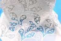 China Laser Hollow Out Chiffon Allover Lace Fabric Breathable Leaf Dyeable For Summer Dress for sale
