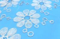 China Sequins Mesh Embroidery Milk Silk Lace Trim Customized New Design for sale