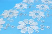 China Sequins Mesh Embroidery Milk Silk Lace Trim Customized New Design for sale