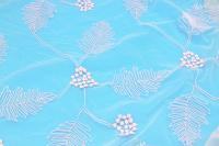 China Mesh Allover Leaf Lace Fabric With Polyester Water Soluble Embroidered for sale