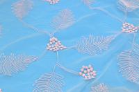 China Mesh Allover Leaf Lace Fabric With Polyester Water Soluble Embroidered for sale