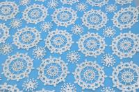 China Nylon Mesh Embroidered Allover Lace Fabric With Polyester Yarn Snowflake Style for sale