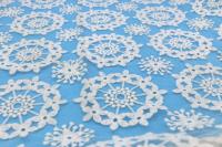 China Nylon Mesh Embroidered Allover Lace Fabric With Polyester Yarn Snowflake Style for sale