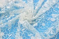 China Diamond 100% Polyester Lace Fabric Nylon Mesh Stretch Yarn Allover Textiles for sale