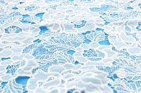 China Stylish Hollow out Allover Embroidery Lace Fabric Floral Ornament Style Breathable for sale