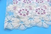 China Polyester Mesh Sequin Lace Trim , Petal Embroidered Lace Trims for sale
