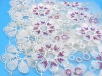 China Polyester Mesh Sequin Lace Trim , Petal Embroidered Lace Trims for sale