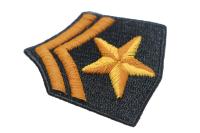 China Black Diamond 3D Military Embroidered Badges Overlock Border Arm band With Pentagram for sale